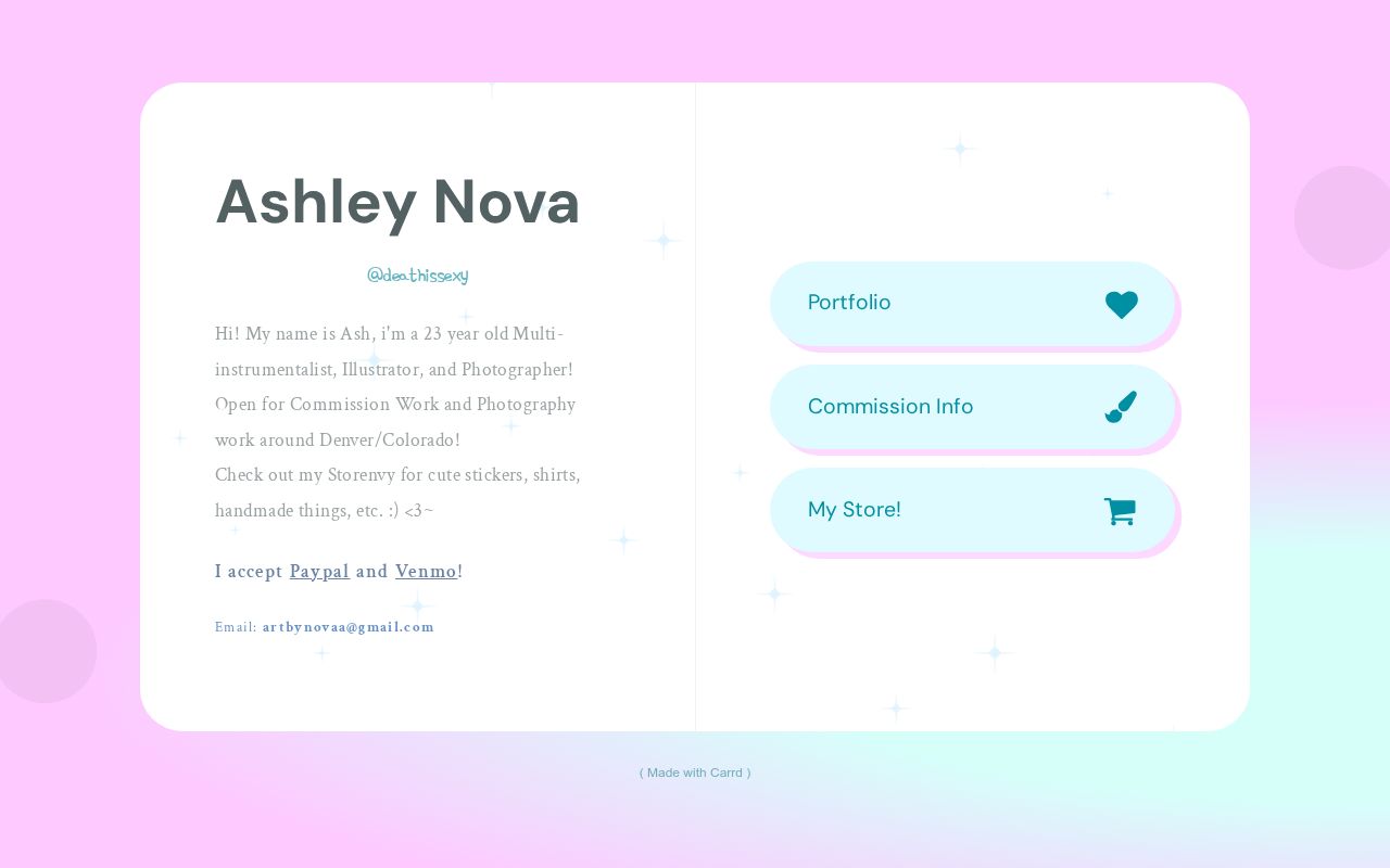 Ashley Nova's Cool Artist Page